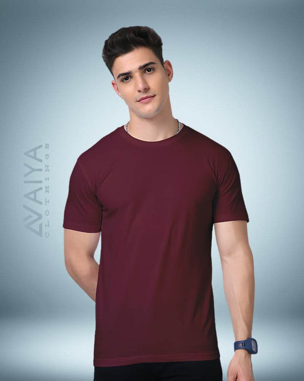 Supima T-Shirts (Maroon ) | Unisex – AvaiYa Clothing's